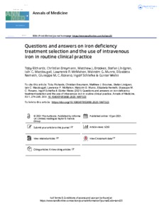 Questions and answers on iron deficiency treatment selection and the use of intravenous iron in ...